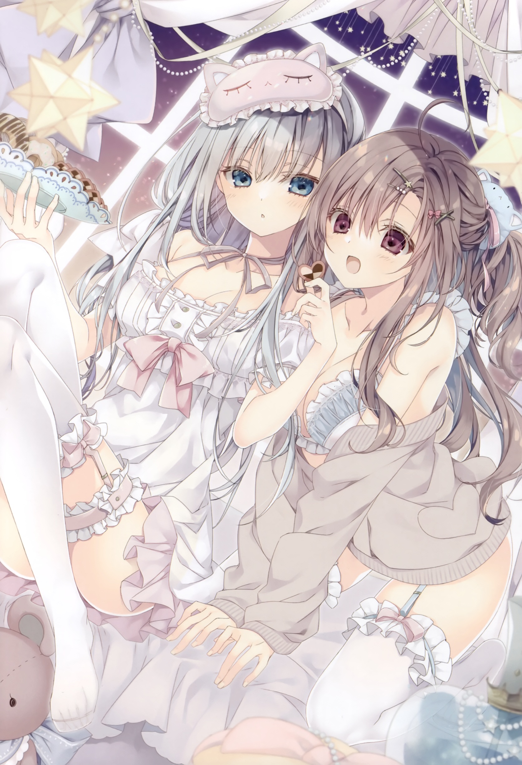 necotoxin inugami kira bra garter open shirt pajama skirt lift stockings sweater thighhighs ...